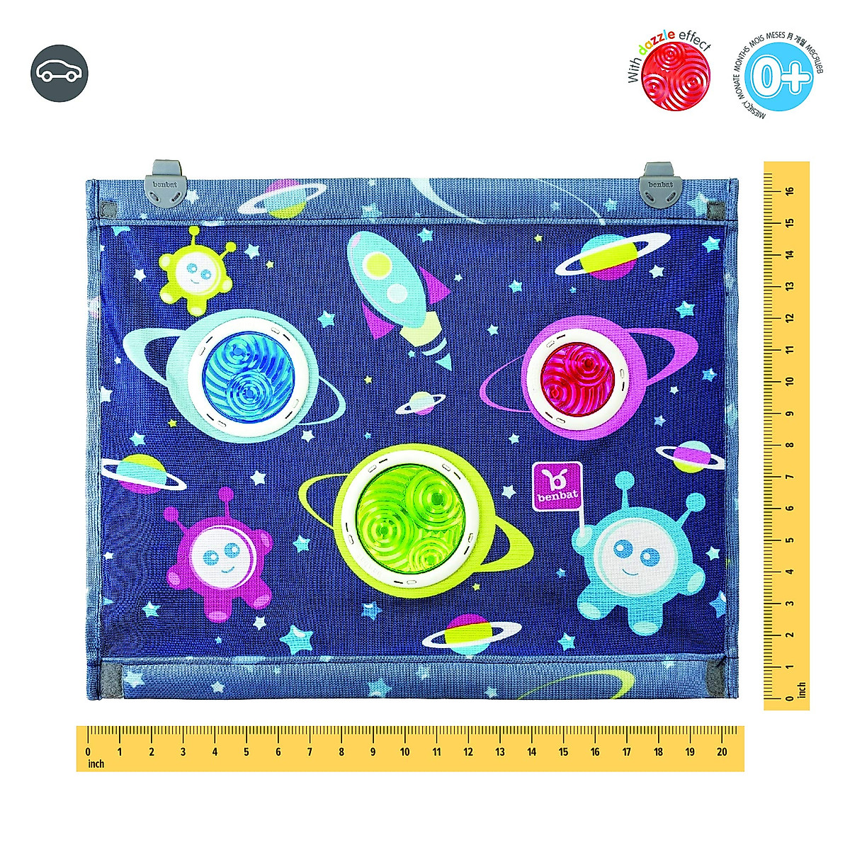 Benbat Sunshade for Cars - Space Pattern Car Sunshades for Kids and Car Window Shades for Baby - Premium Car Sunshades and Car Side Window Shade - Gifts for Baby Shower and Newborn Gifts (Blue)