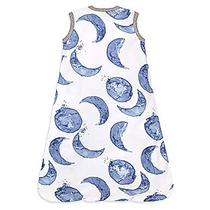 Burt's Bees Baby Baby Beekeeper Wearable Blanket, 100% Organic Cotton, Swaddle Transition Sleeping Bag, Blue, Medium