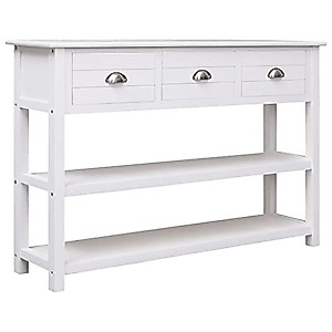 Sideboard,Buffet Cabinet Storage Kitchen Cabinet Farmhouse Buffet Server Bar Wine Cabinet Console Table for Kitchen,Dining Room,Living Room,Entryway,White 45.3"x11.8"x29.9" Wood