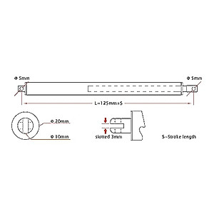 SOViK 12V DC Micro Linear Actuator 6 inch Stroke Max Force 22lbs Speed 0.5"/sec Tube Diameter 0.8" Internal Limit Switch