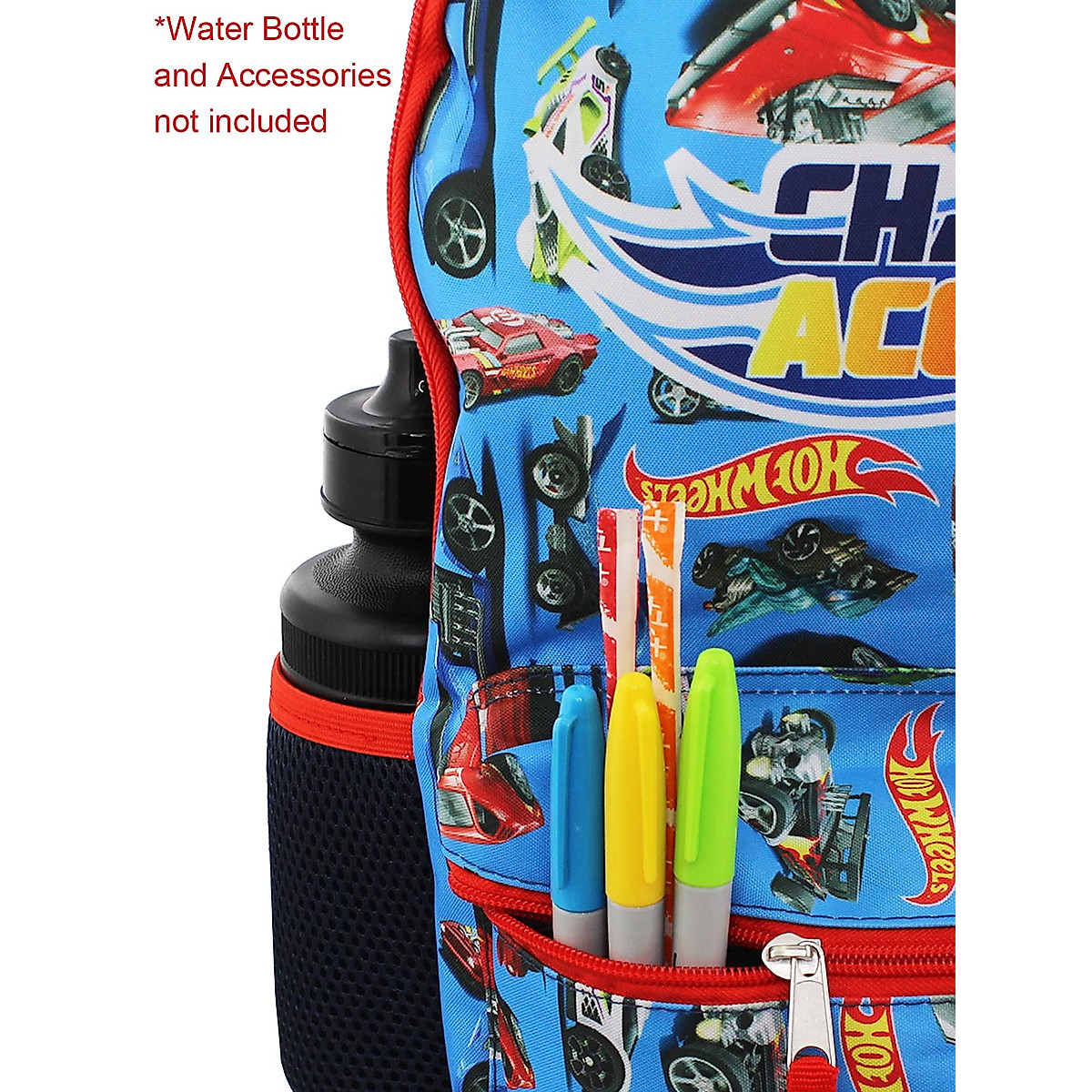 Hot Wheels Race Car Boys 16 Inch School Backpack (One Size, Blue)