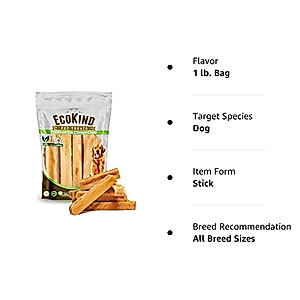 Ecokind Himalayan Dog Chews | 1 lb. Bag | Healthy Dog Treats, Odorless Dog Chews, Rawhide Free, Long Lasting Dog Bones for Aggressive Chewers, Indoors & Outdoor Use, Made in The Himalayans
