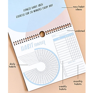 Lamare Habit Tracker Calendar - Inspirational Habit Journal with Spiral Binding - Daily Habit Tracker Journal and Goal Board - Motivational Goal Journal - Great Productivity Tool And Workout Calendar