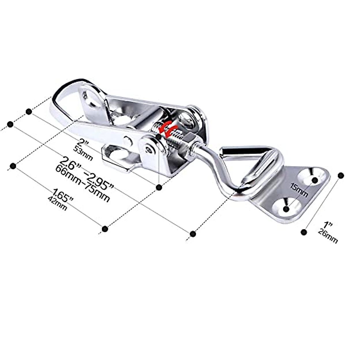 Marinebaby 2PCS Toggle Latch Clamp Stainless Steel Cabinet Hinge Lockable clamp,Boat Anti Rattle Latch