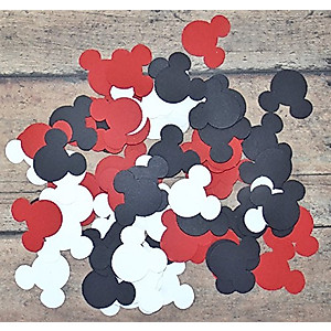 Red Black and White Mouse Head Paper Confetti 1 Inch 450 Pieces