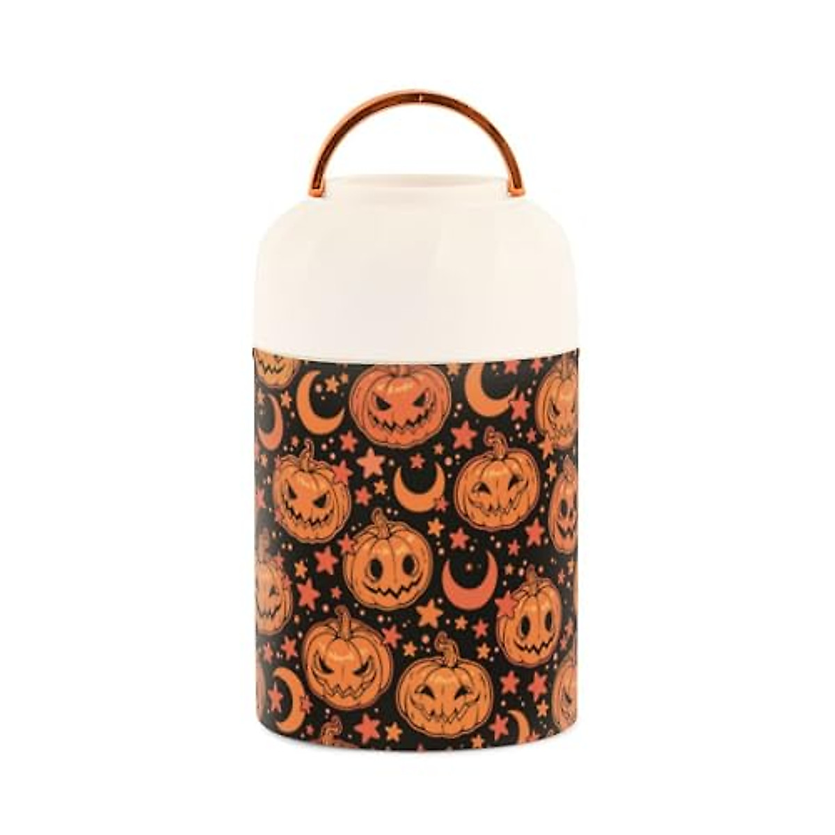 Orange Haloween Pumpkins Kids Womens Food Insulated Jar with Spoon 17oz/500ml Containers For Hot Food Stainless Steel Vacuum Leakproof Soup Containers for Office Accessories