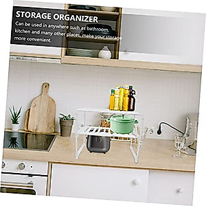 SOLUSTRE Sink Rack Water Trough Cabinet Storage Shelf White Storage Shelves Under Sink Organizer Drawer Kitchen Storage Rack Home Organizing Rack Pp, Stainless Steel White Storage Organizer