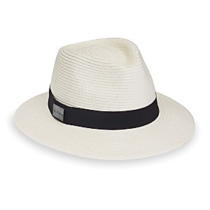 CARKELLA Men’s Fairway Fedora (Ivory, L/XL) – UPF 50+, UV Sun Protection, Wind-Resistant, Wide Brim, Packable, Travel-Friendly, Adjustable, Luxury Hat for Resort, Golf, Travel, Outdoor Events