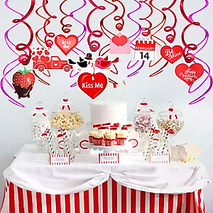Valentine's Day Hanging Decoration Set, Valentines Day Hanging Conversation Hearts Swirls and Banner, Ceiling Hanging Cards Dangling Window Wall Decor-Valentine's Day Party Decorations Supplies