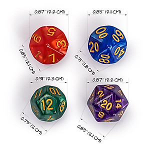 Yellow Mountain Imports 42 Polyhedral Dice, 6 Colors with Complete Set of D4, D6, D8, D10, D12, D20, and D% for Role Playing Games (RPG), DND, MTG, and Other Dice Games