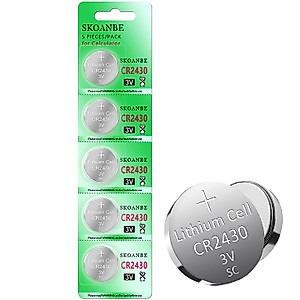 SKOANBE 5Pack CR2430 2430 ECR2430 3V Lithium Coin Battery