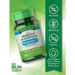 Probiotics For Men and Women Digestive Support | 500 Million CFU | 100 Capsules | Acidophilus | By Nature's Truth