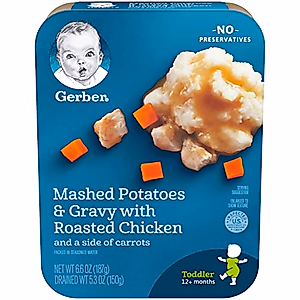Gerber Graduates Lil' Meals MASHED POTATOES & GRAVY WITH ROASTED CHICKEN & CARROTS - 6.6oz. (Pack of 6)