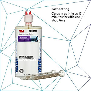 3M Bare - Metal Seam Sealer, 08310, Beige Color, Two-Part, Non-Sagging, Self-Mixing Epoxy, 200 ml/6.75 fl oz Cartridge
