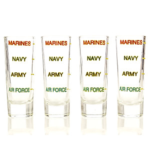 Military Shot Glass Levels, 4 Pack, Military, Veteran, Gift Set, Marine