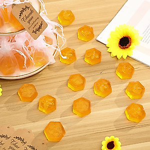 Buryeah 48 Set Bee Baby Shower Party Favors Including Honeycomb Soap with White Gift Bags and Thank Cards Gender Reveal Favors for Guest Girl Boys Birthday Honey Keepsake Decorations(Transparent Style)