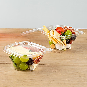 Restaurantware Tamper Tek 8 Ounce Snack Containers 100 Durable Deli Containers - Tamper-Evident Lid Disposable Clear PET Round Containers With Lid For Takeout And Delivery Orders