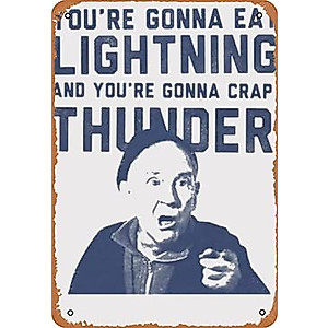 Metal sign - Rocky Balboa Quote Mickey Eat Lighting and Crap Thunder Cool Movie Poster Bar Wall Decor 8 X 12 Inch