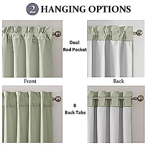 OVZME 100% Blackout Window Panels for Living Room, Keep Warm Light Green Blackout Curtains Energy Saving Full Light Blocking Thermal Insulated Curtains, Back Tab & Rod Pocket (W52 x L84)