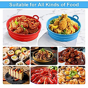 Dfacio 2Pack Silicone Air Fryer Liners, 7.5Inch Reusable Non-Stick Air Fryer Accessories, BPA Free Silicone Air Fryer Pot (Fit 3-5 Qt)