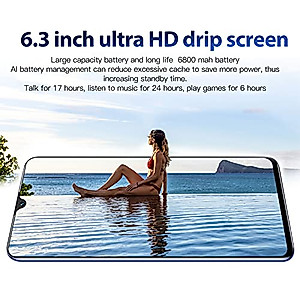 Yunseity Unlocked Smartphone, S22 Ultra 6.3in HD Screen 5G WiFi Cellphone, 4GB RAM 64GB ROM 128GB Expandable, MTK6889 10 Core CPU, 6800Mah Battery, 16MP 8MP Cameras