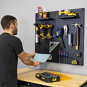 Heavy-Duty Pegboard Wall Kit, 13 Lockable Attachments, Garage Organization & Storage, 2 Panel Pegboard System, Solid Steel Holds 300 lbs, 34 in. x 32 in.