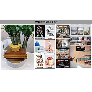 AIGICO Motorized Rotating Stand, 5.4Inch Max Loading 6.6Lb Battery USB Use Display Turntable for Jewelry Cake 3D Curing Resin Prints Spinner Shelf(White with Mirror Sticker)