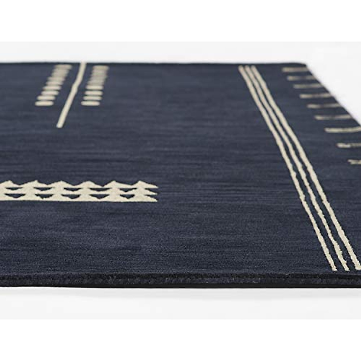 Momeni Simba Wool Hand Tufted Contemporary Indoor Area Rug, Navy, 2'6" X 8' Runner