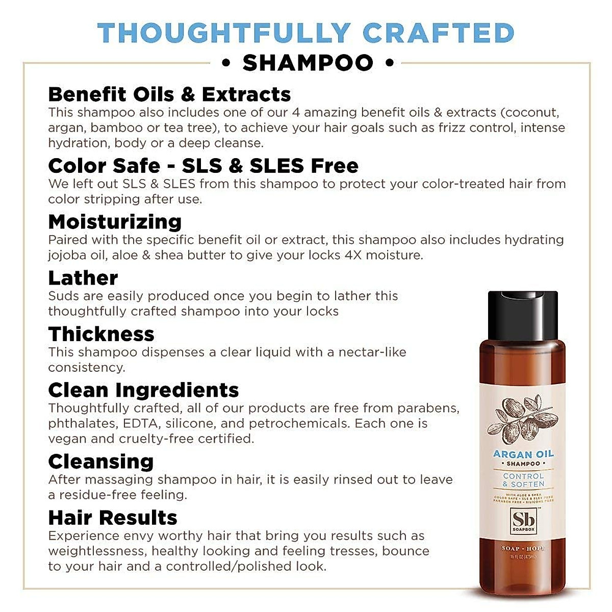 SoapBox Anti-Frizz Shampoo & Conditioner Set with Argan Oil and Shea Butter for Women & Men - Bulk Pack (3 Shampoos & 3 Conditioners)