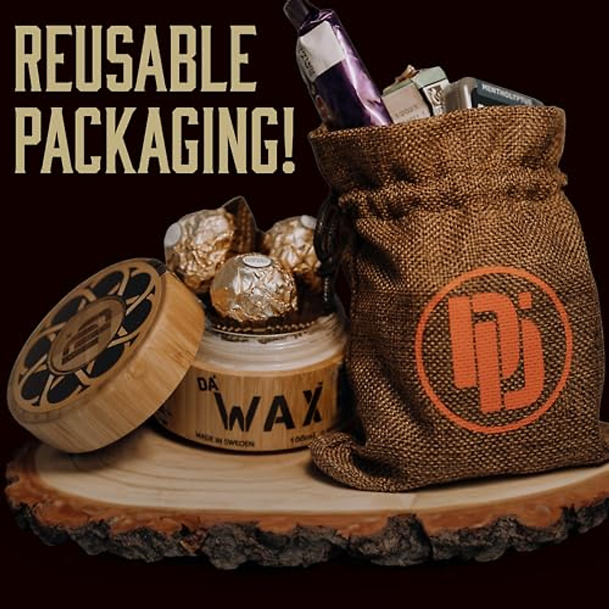 Da'Dude Hair Wax for Men - Ultra Strong Hold, Matte Finish, Non-Greasy Hair Styling, 100ml Eco-Friendly Wooden Tub