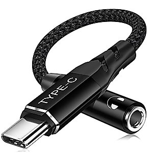 USB C to 3.5mm Audio Adapter for Samsung S23 S22 Ultra S21 A53 Flip5 4 Type C to AUX Headphone Jack with Hi-Res DAC for iPad Pro Air 5 Pixel 7 6a 3.5mm Female Audio Dongle Cable for Sony/Beats Earbuds