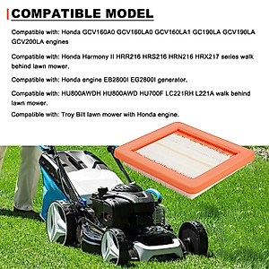 FHSJXR 17211-Z8B-901 HRX217 Air Filter for Honda GCV160LA1 GCV190LA GCV160LAO Engine Harmony II HRR216 HRX217 HRR216K9VKAA HRS216 HRN216 Walk Behind Mower, GC135 GC160 Lawn Mower Air Cleaner