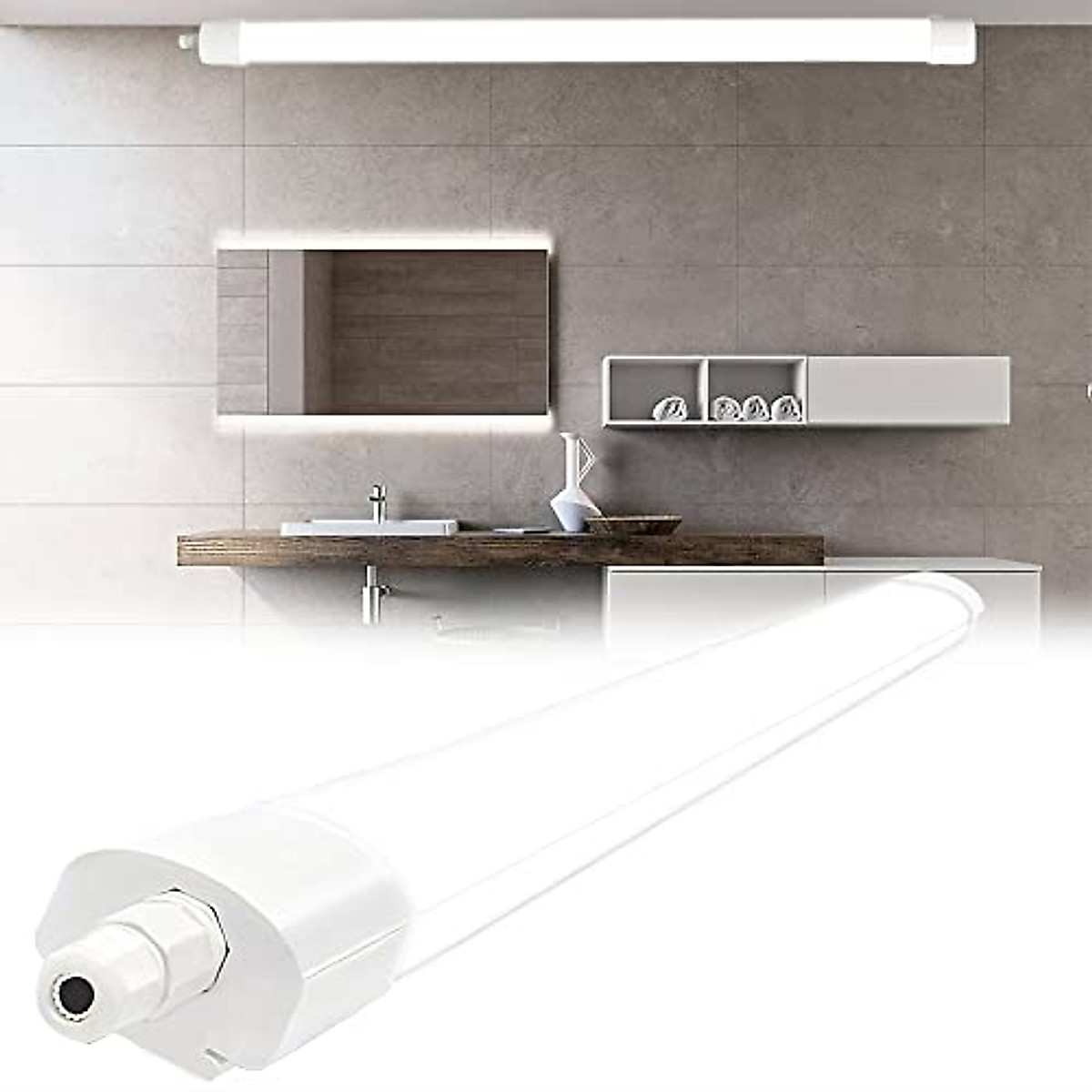 LED Ceiling Light Fixture 2FT, LED Shop Lights for Garage 4000K, IP66 Waterproof LED Garage Light,Ceiling and Under Cabinet Light, 30W 3300 LM Tube Light for Hallway Kitchen Workbench Office (2FT)