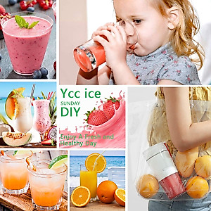 Ycc ice Personal Blender for Shakes and Smoothies with BPA Free Portable USB Rechargeable Juicer Milkshake Blender Conveniently and quickly juice and make milkshakes suitable for carrying around
