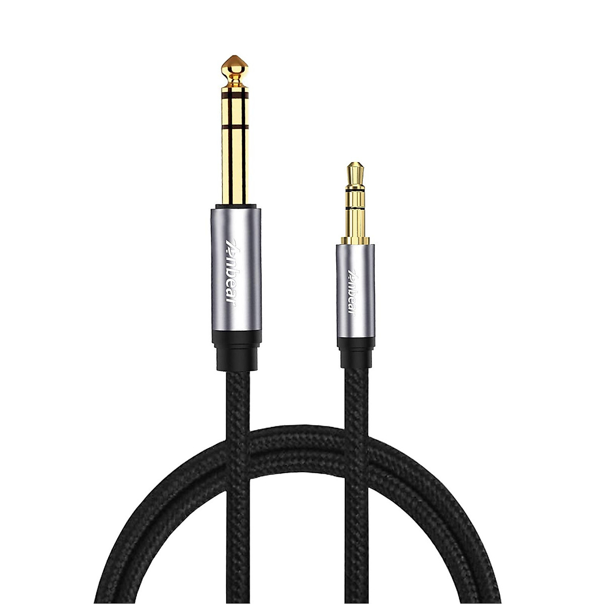 Anbear 6.35mm to 3.5mm Headphone Cable 4FT, 1/8 to 1/4 Headphone Adapter TRS Stereo Audio Alloy Housing and Nylon Braid Compatible with Guitar, Piano, Amplifiers,Mixing Console