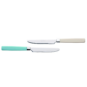 EXZACT Cutlery Set 16pcs Stainless Steel - Coloured Handles - 4 x Forks, 4 x Knives, 4 x Table Spoons, 4 x Tea Spoons - WF23 Cream