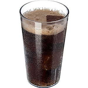 Carlisle FoodService Products Stackable Tumbler with Pebbled Exterior for Restaurants, Cafeterias, And Fast Food, Plastic, 12 Ounces, Clear, (Pack of 24)