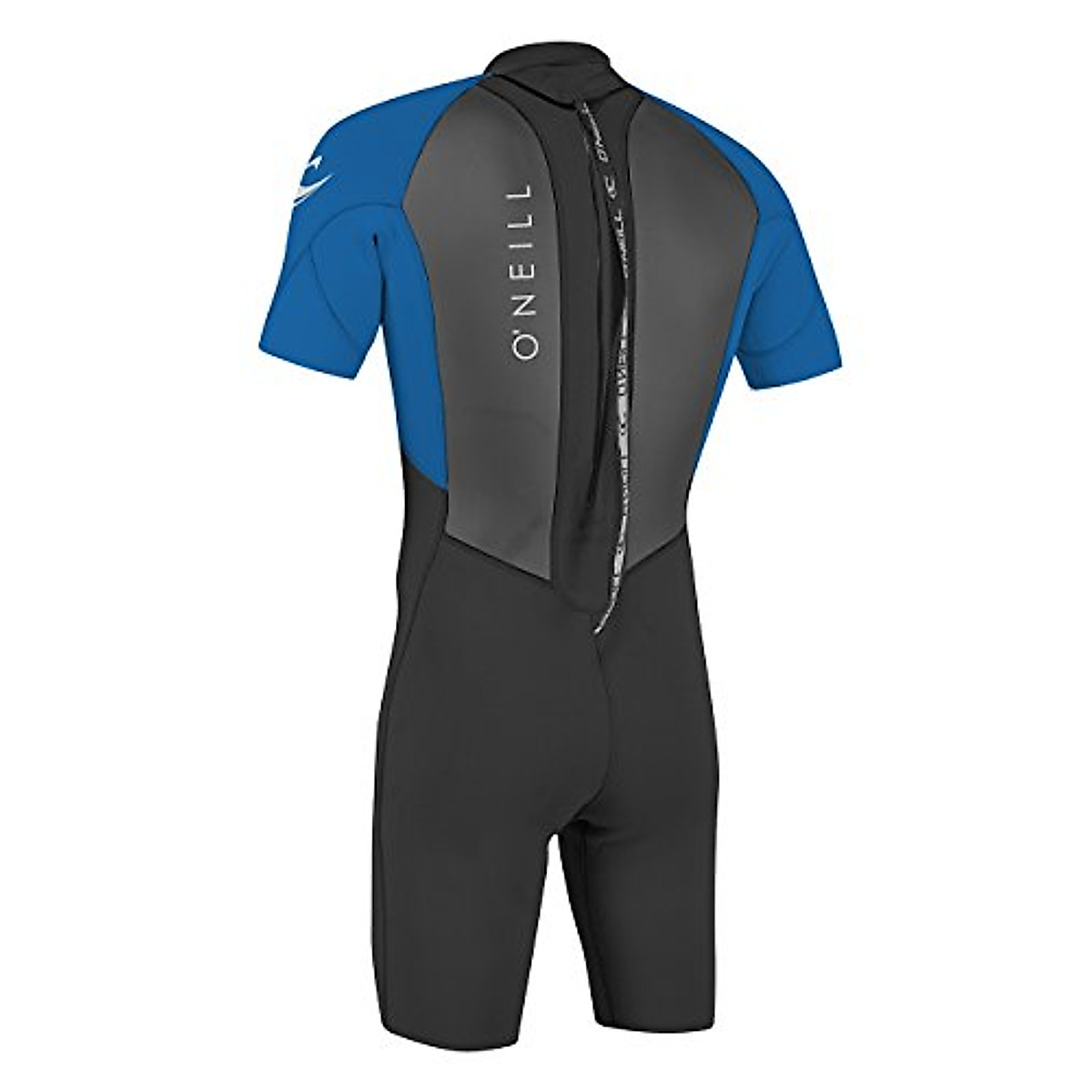 O'Neill Men's Reactor-2 2mm Back Zip, Short Sleeve Spring Wetsuit, Black/Ocean, Large Tall