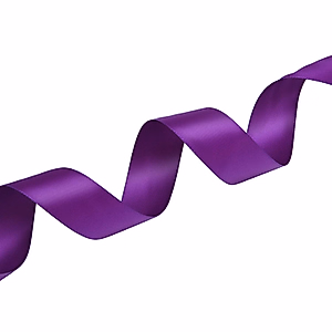 Livder Double Face Purple Satin Ribbon, 1 inch Wide 50 Yard Length (Purple)