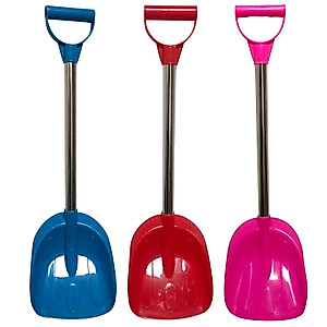 Kid Snow Shovel with Stainless Steel Handle, 23.2" Durable Shovel for Snow Removal, Winter Shovel with Handle for Digging Sand and Beach Fun Gift (Hot Pink)