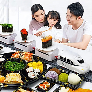 TOYANDONA Sushi Train Set Toy | Rotating Table Food Train Battery Powered Toy Train Set for Party DIY Sushi Display Table Swing Plate, Under Christmas Tree Train Track for Kids