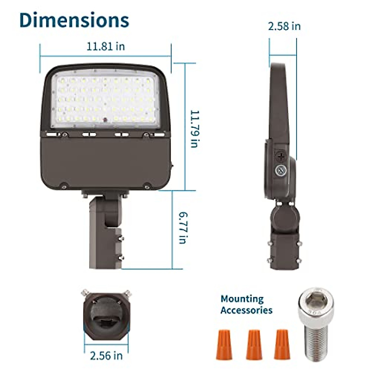 Xbuyee (2 Pack) 150W LED Parking Lot Light with Dust to Dawn Photocell, Outdoor Dimmable LED Shoebox Lights with Slipfitter, 130LM/W 5000K 100-277V IP65, Power Tunable 75W/100W/150W, ETL Listed