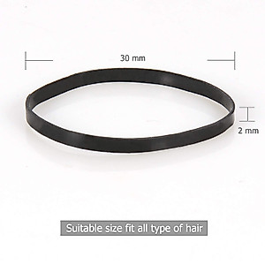 HOYOLS Black Elastic Hair Ties Rubber Bands Mini Polyband Soft Ponytail Holder for Kids Baby Girls TPU Pack 1500