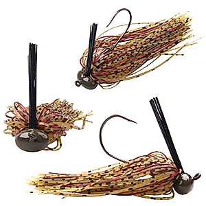 Bass Football Jigs Set-6pcs Weedless Jig Swim Jigs for Bass Fishing Jig Head Silicone Skirts Weedguard System Fishing Lure Kit 1/4oz