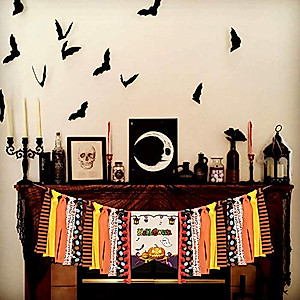LLAMATIVO Halloween Decoration Banner Party Supplies with Pumpkin Ghost Banner - Halloween Decor Durable Trick or Treat Banner Halloween Home Office Party Decor Halloween Decorations Outdoor