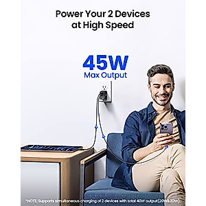 45W USB C Super Fast Charger, INIU I622 PD PPS Foldable Dual USB C Wall Charger Supports Super Fast Charging for Samsung S23 Ultra/S23/S22/S21/S20/Note, MacBook Air, Steam Deck, iPhone 14, iPad