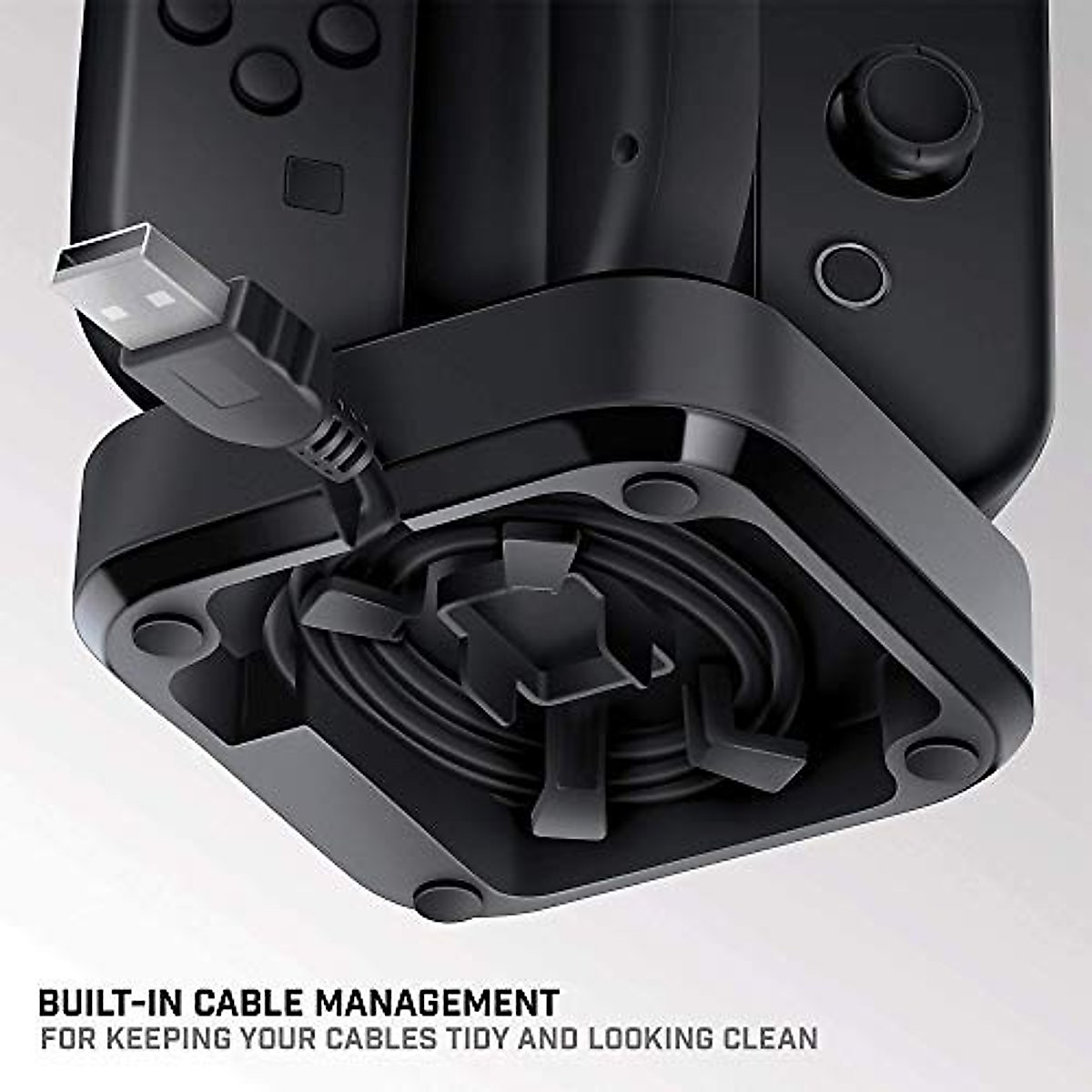 Bionik Tetra Power - Nintendo Switch Joy Con Charging Dock (4 Controllers) with Built-In Cable Adjustment System and LED Charge Status Indicators