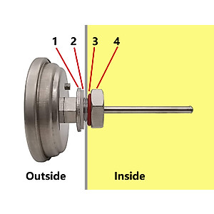 Home Brewing Distilling Dial Thermometer for Brew Kettle Pot, 3.2" Dial, Stainless Steel - 4" Probe Stem
