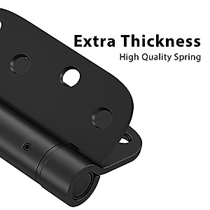 3Pack Black 4 Inch Self Closing Spring Door Hinge 5/8" Radius Corners Residential & Heavy-Duty Door Hardware Black Adjustable Door Hinges