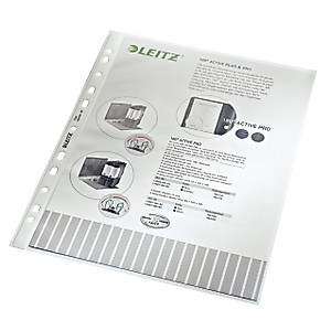 Leitz 4704-00-00 Plastic Pockets A4 / 100 μ Embossed Top Opening PP Pack of 100